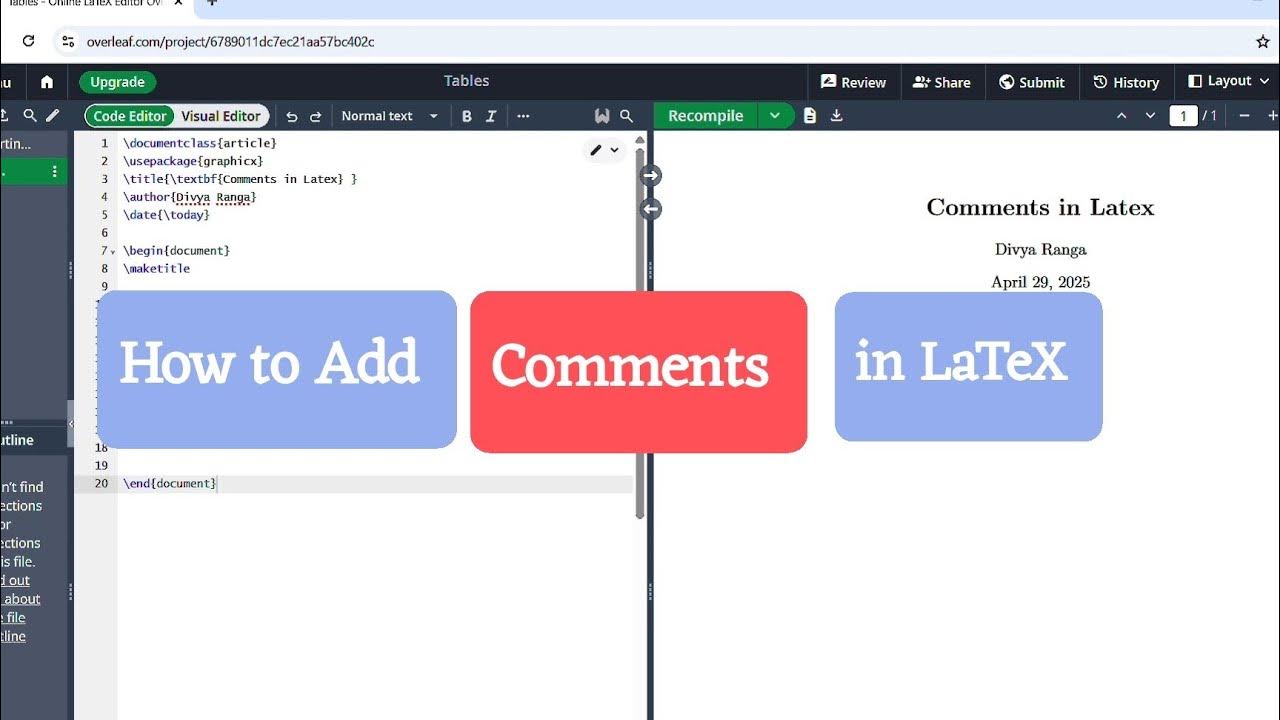 How to do Comments in LaTeX | LaTeX overleaf - YouTube