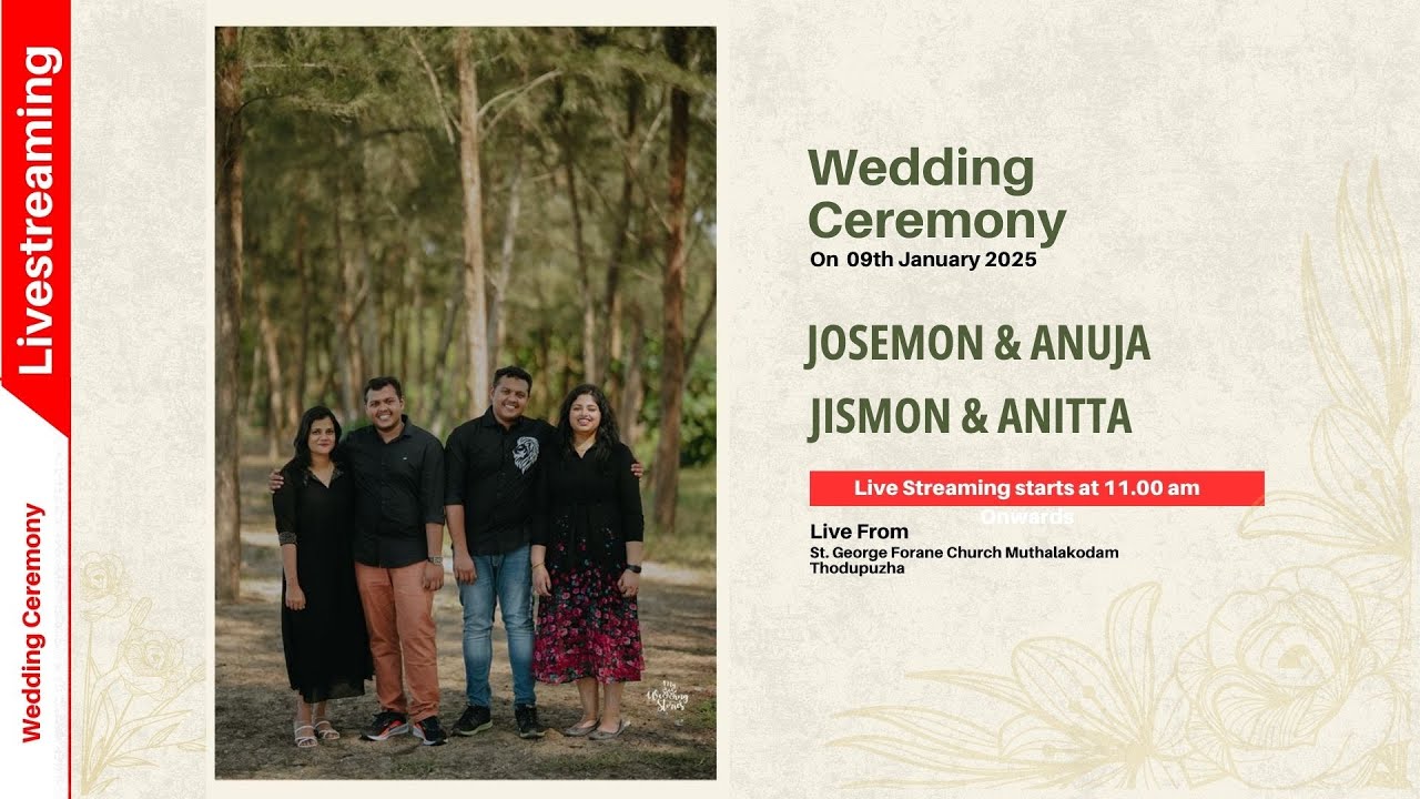 Wedding Ceremony of JOSEMON & ANUJA || JISMON & ANITTA - YouTube