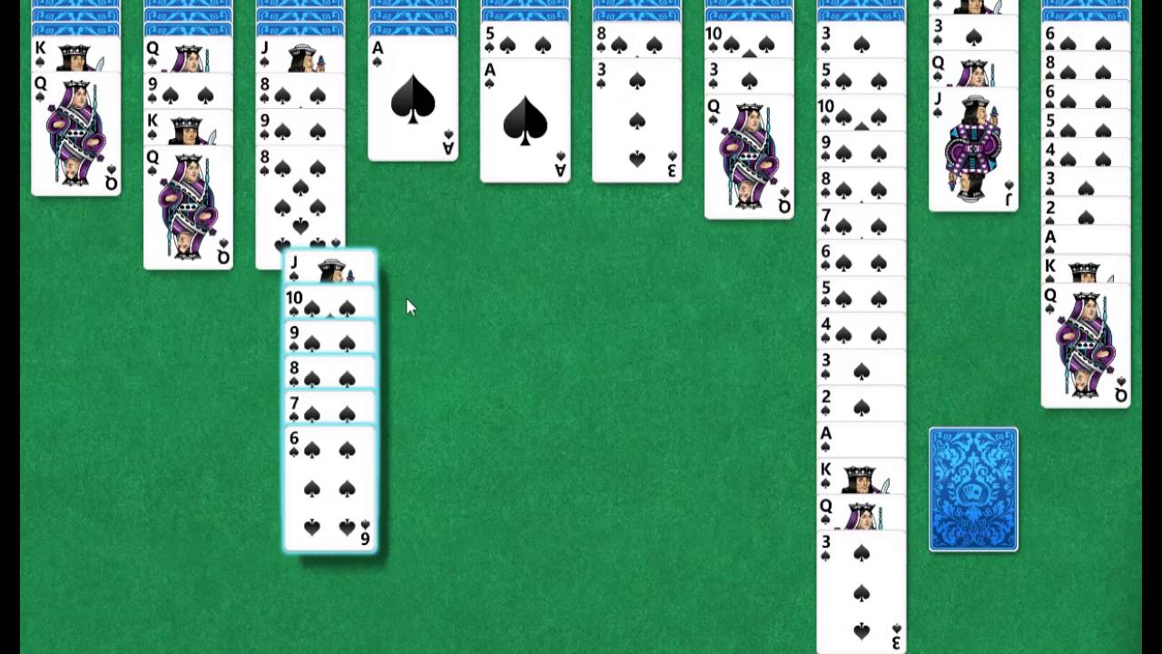 Windows 10: Microsoft Solitare: Spider - YouTube