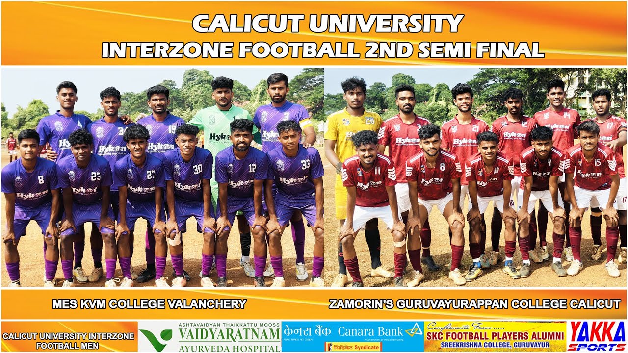 Calicut University Interzone Football LIVE Semi Final MES KVM ...