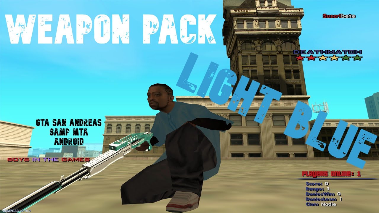 LIGHT BLUE CHROME WEAPON PACK para GTA SAN ANDREAS SAMP MTA ANDROID ...