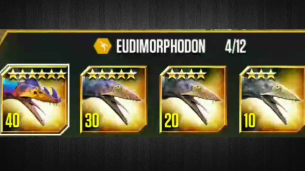 EUDIMORPHODON Max Level 40,Level 30,Level 20,Level 10 - VIP Dinosaur ...