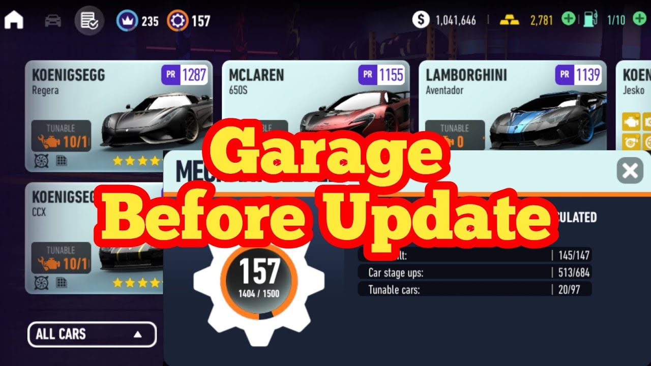 Garage before New update - NFS No Limits - YouTube