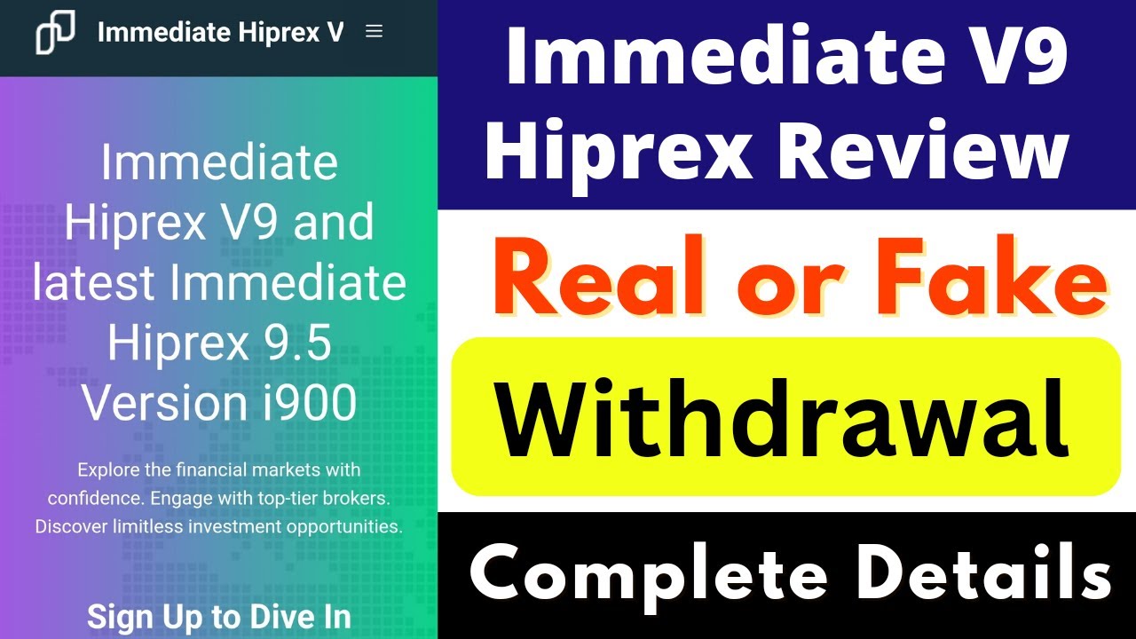 Immediate V9 Hiprex Real or Fake | Immediate V9 Hiprex Platform Review ...