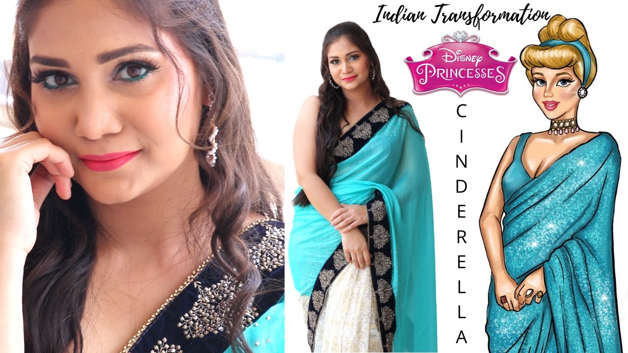 Indian Cinderella Transformation | Step By Step Wedding Guest Makeup ...