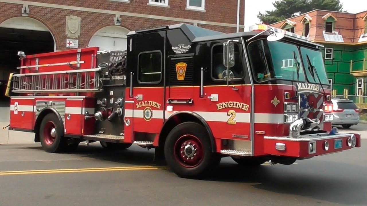 Malden, MA Fire Department Engine 2 Responding - YouTube