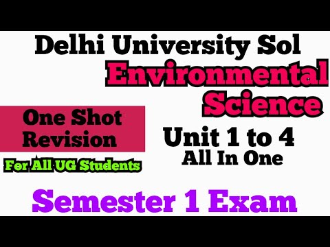 DU Sol : Unit 1 to 4 l Environmental Science l One Shot Revision l ...