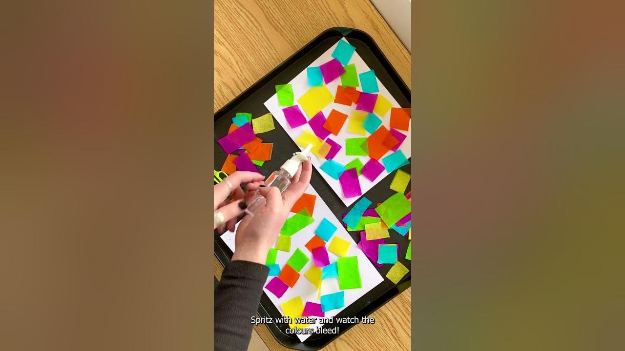 Tissue Paper Bleed Collage Process Art - YouTube