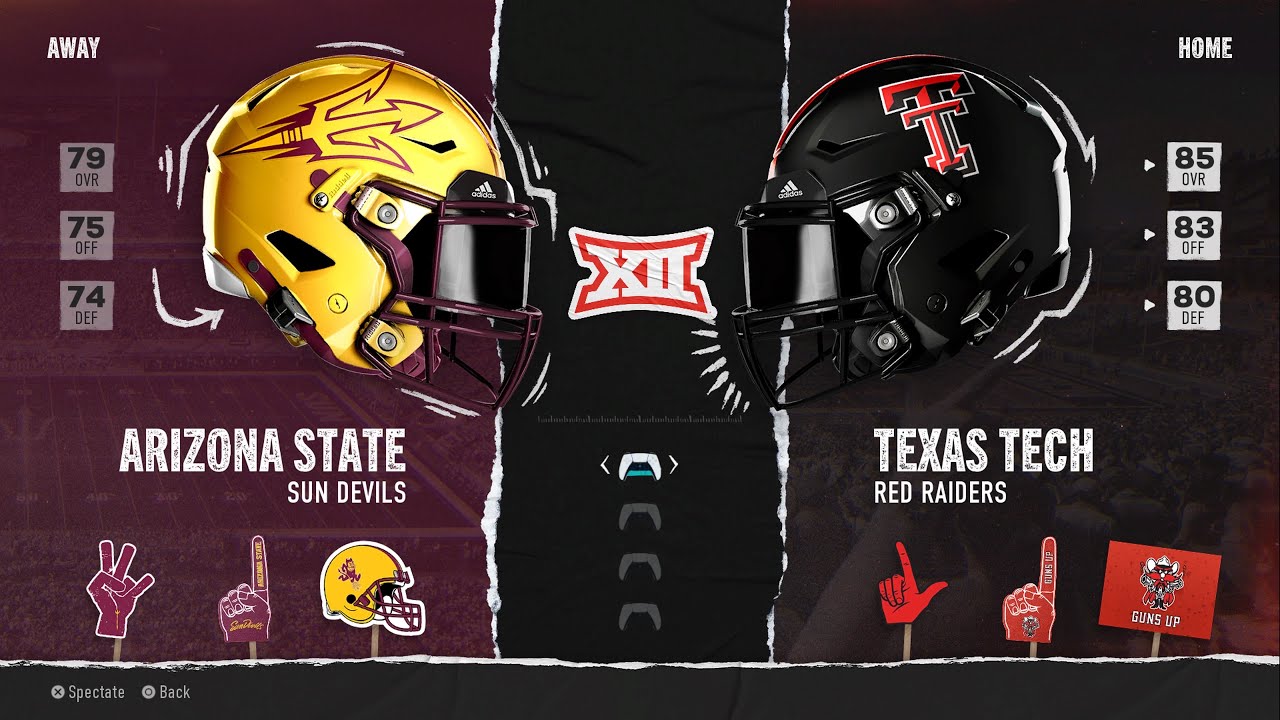 Arizona State vs Texas Tech Week 4 Simulation 2024 Season - College ...
