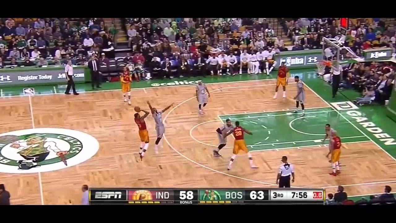 Paul George drains deep 3 Pointer - Pacers vs Celtics - January -13 ...