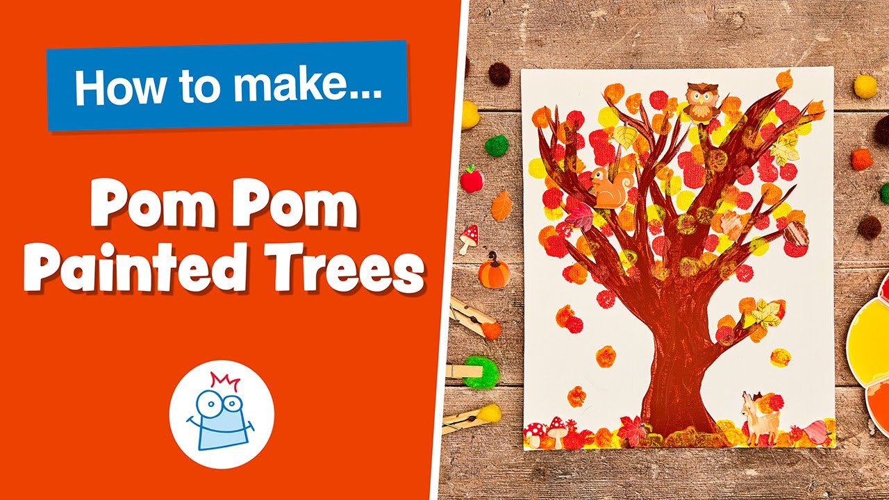 How to Make A Pom Pom Painted Tree Picture | Baker Ross - YouTube