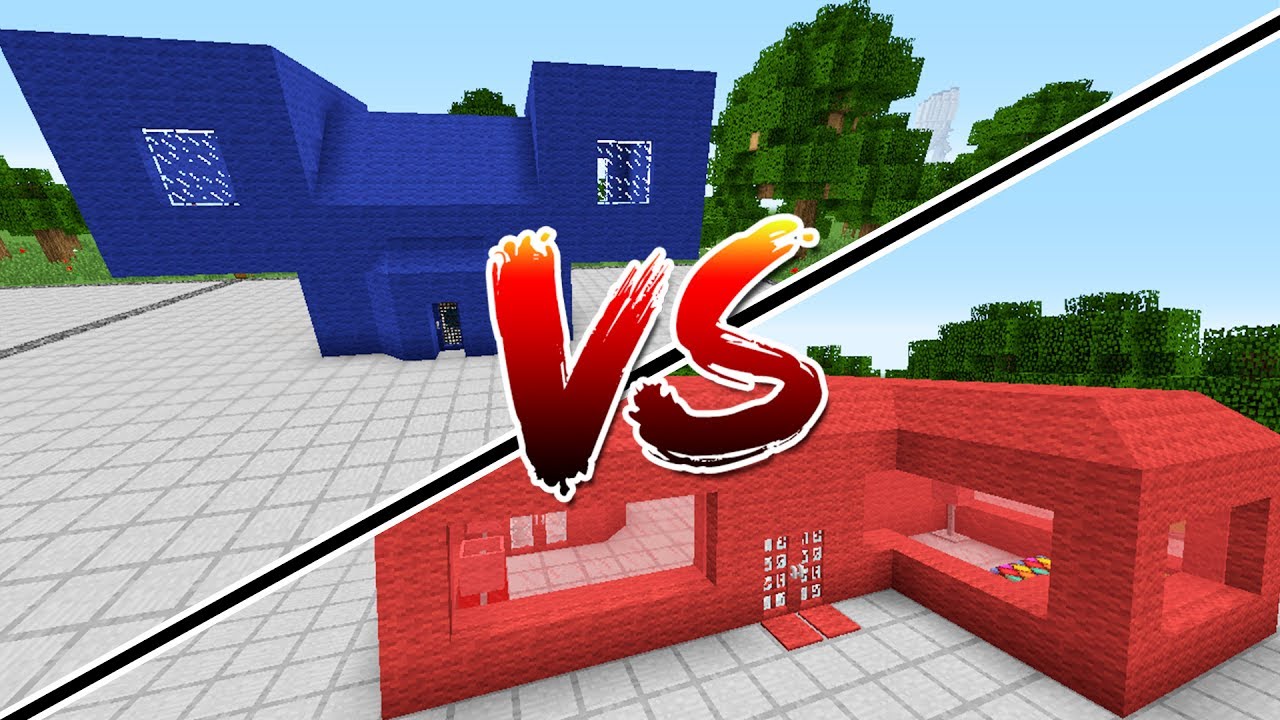 👍 CASA AZUL VS CASA ROJA | MINECRAFT - YouTube