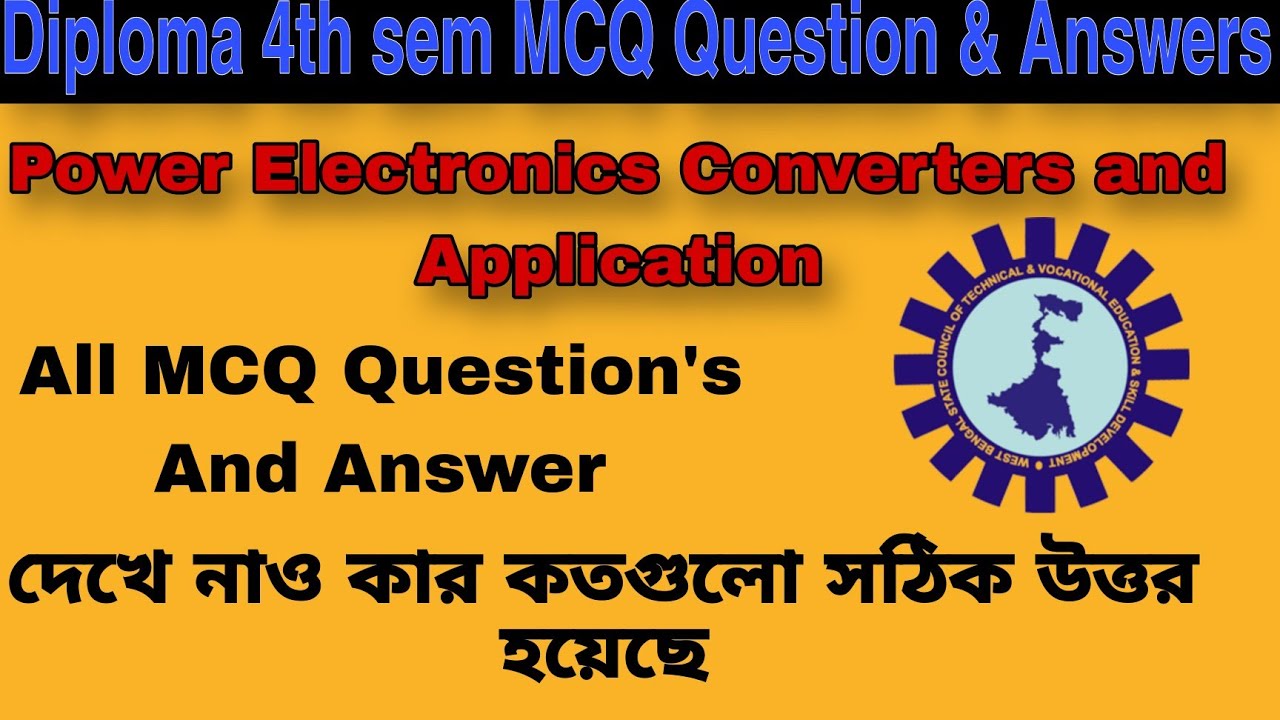 Diploma 4th semester MCQ Question Answer||Power Electronics Converters ...