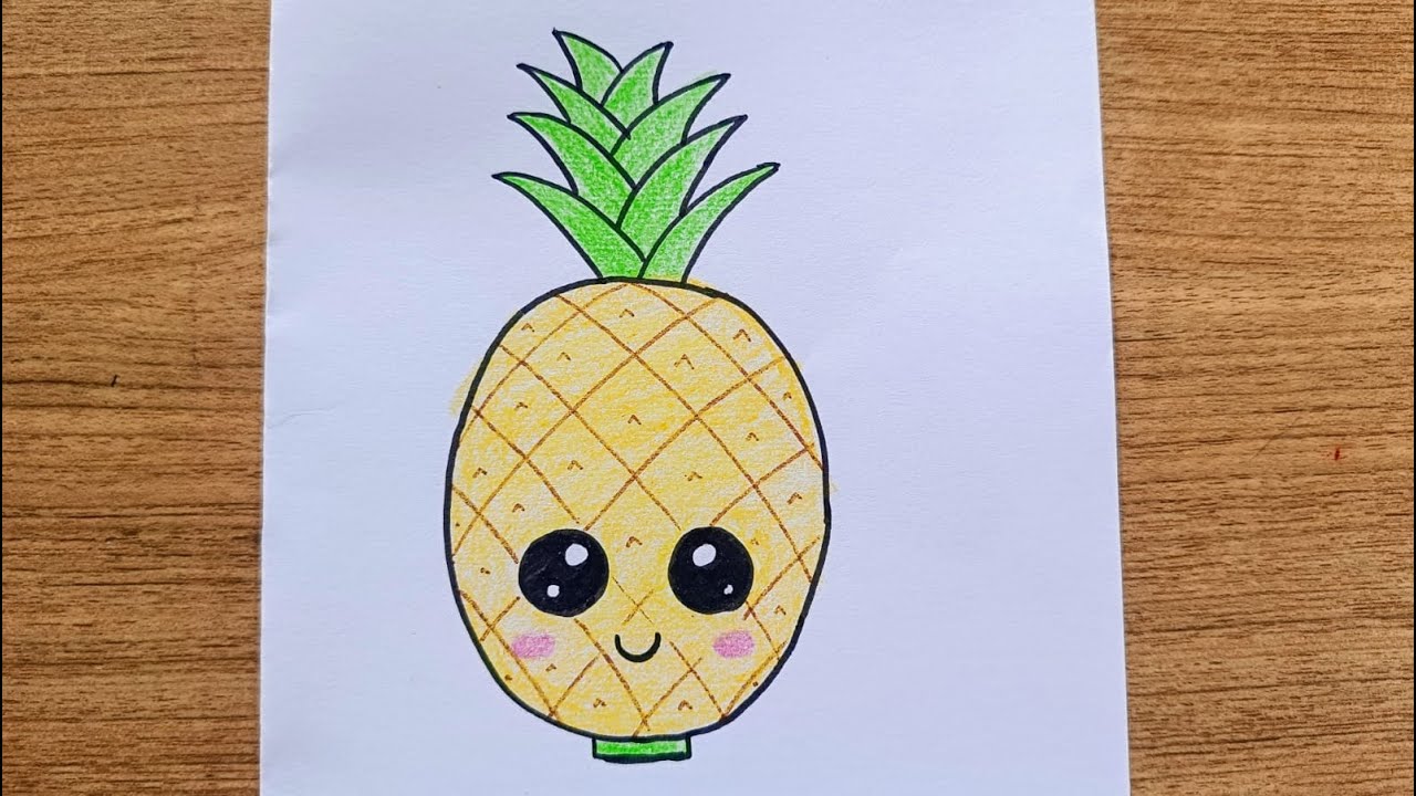 How to Draw a Cute Pineapple 🍍 | Easy & Fun Drawing for Kids | Creative Cubs Art - YouTube