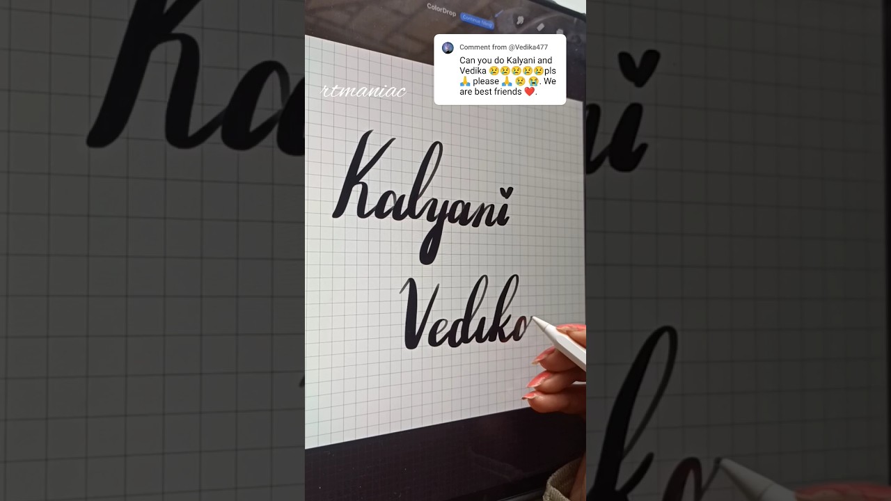 iPad Pro lettering | Satisfying Calligraphy : Vedika & Kalyani # ...