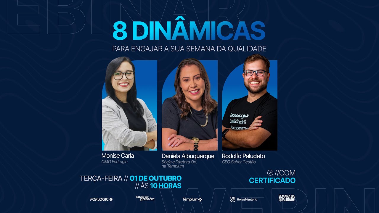 Webinar: 8 Dinâmicas para engajar a sua Semana da Qualidade - YouTube