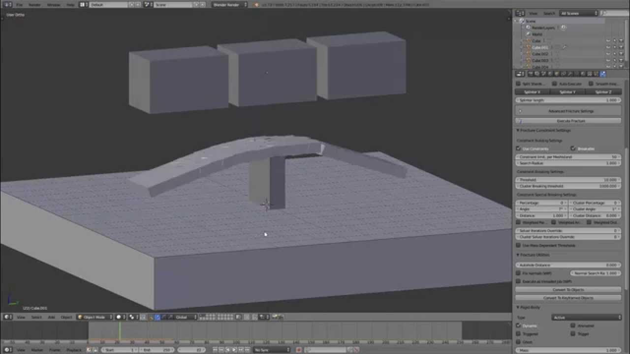 Blender Fracture Modifier : Cluster Group - YouTube