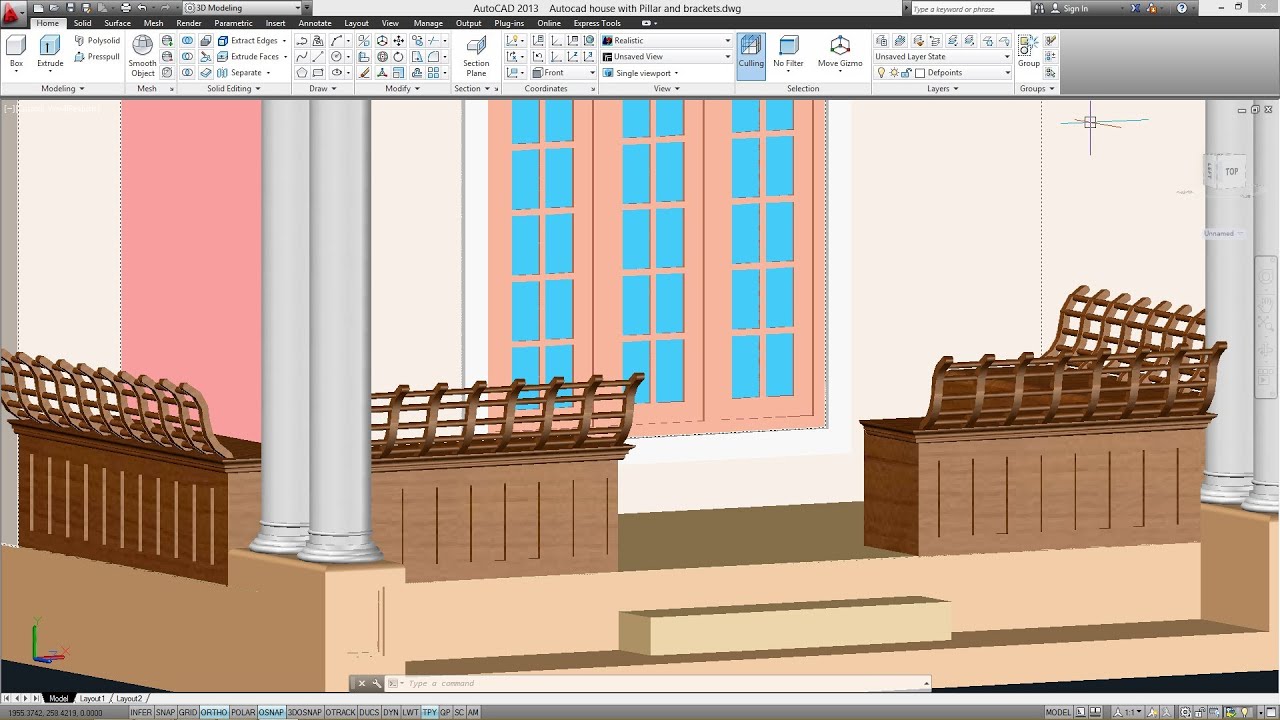 CREATING THE SEAT AND BRACKETS ON THE SIT OUT | AUTOCAD 3D BRACKETS ...
