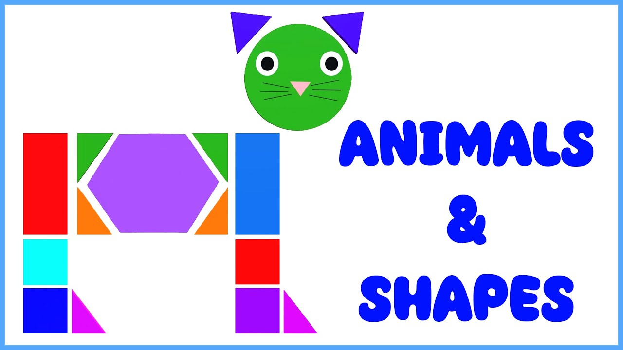 Animals & Shapes Educational Learning Video for Kids | Animal puzzles ...