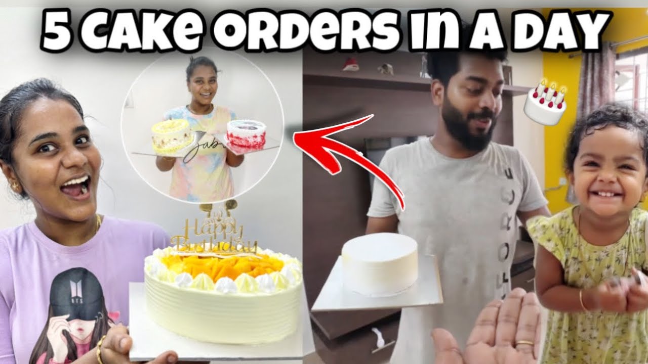 Our Cake Baking Routine 🎂 | 5 Cake orders in a Day ️ | Allu Loves Priya ...