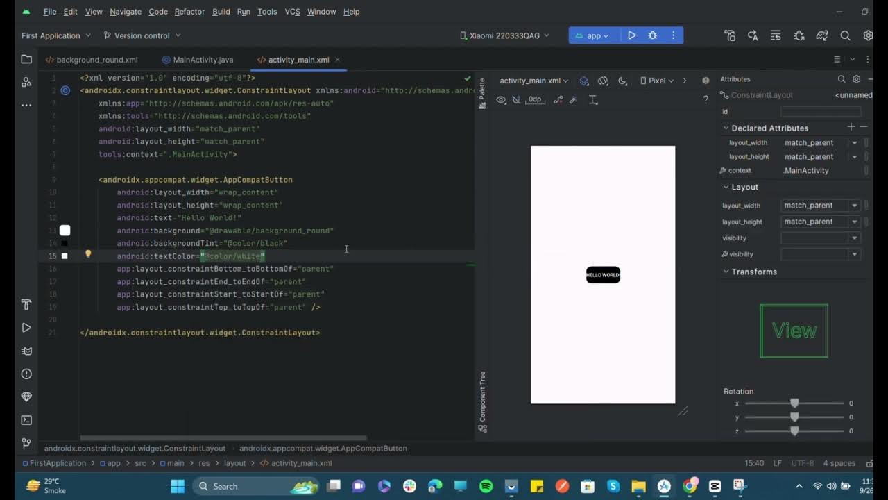 How to round the Button/Edittext | Android Studio - YouTube