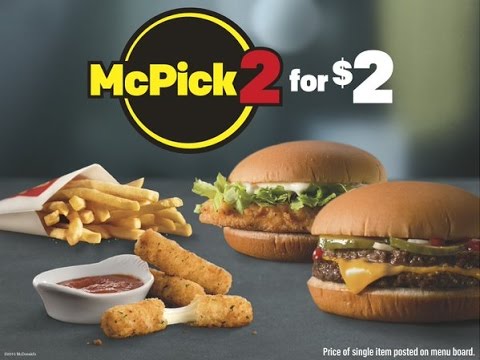 McDonalds McPick 2 for $2 Review - YouTube
