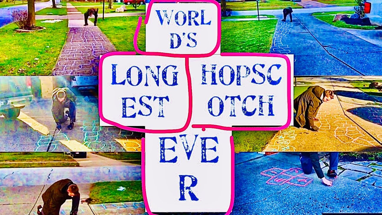 WORLDS LONGEST HOPSCOTCH EVER! - YouTube