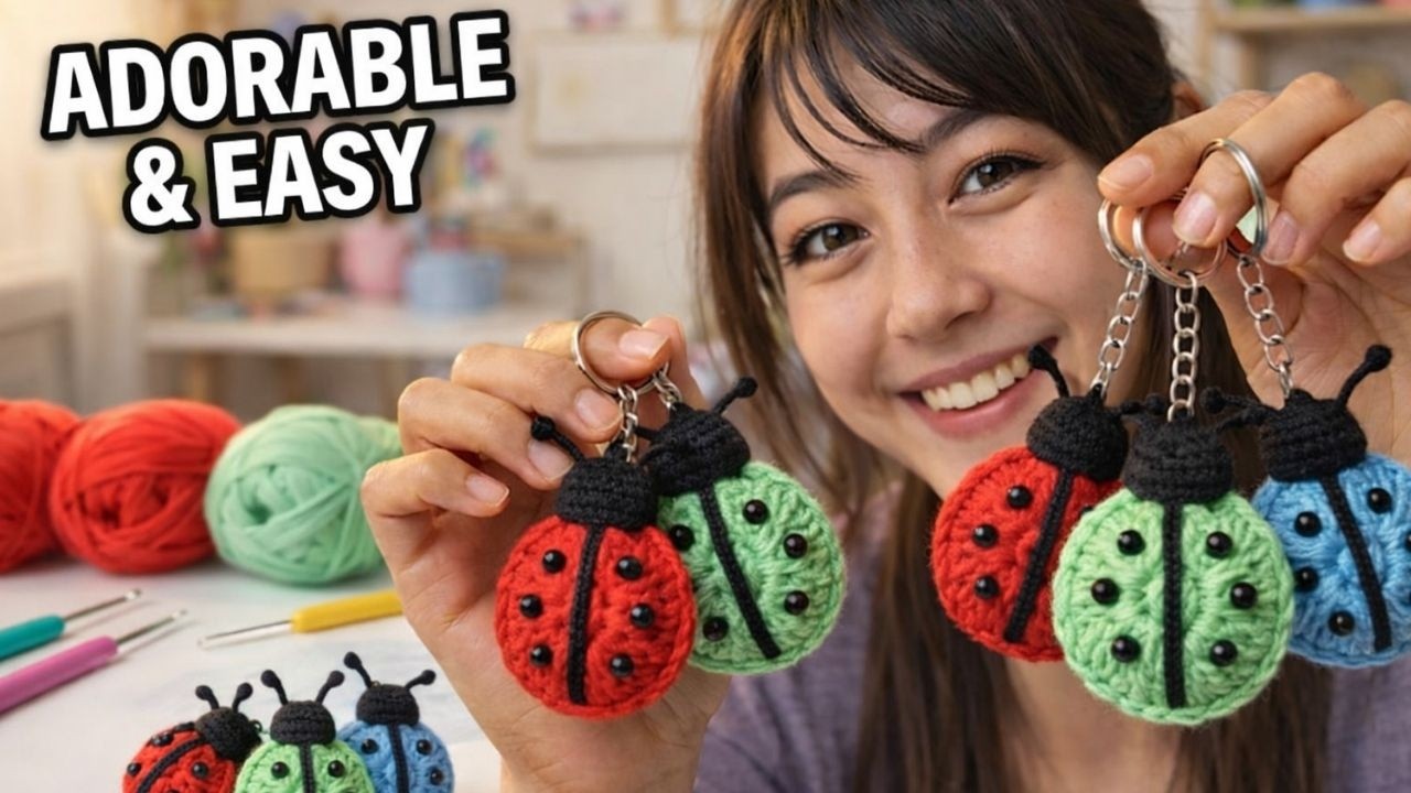 Crochet Ladybug Keychain 🐞 | Adorable Beginner-Friendly Pattern - YouTube