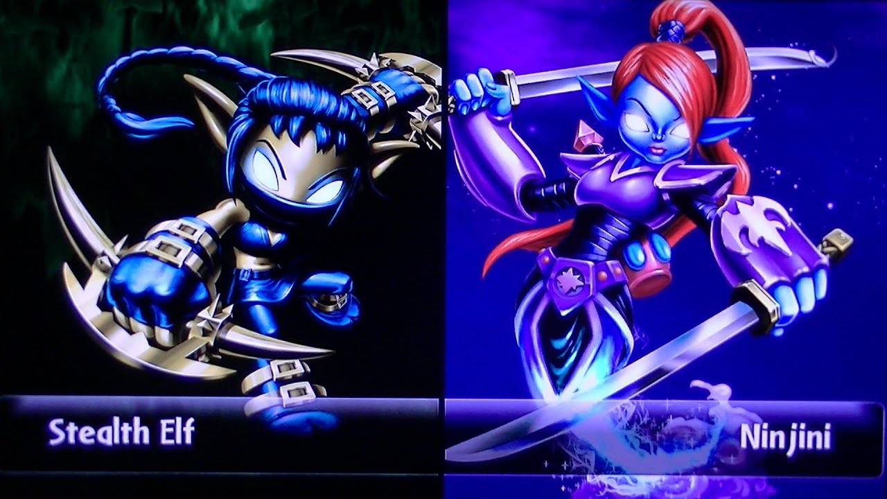 SKYLANDERS GIANTS LEGENDARY STEALTH ELF VS NINJINI - YouTube