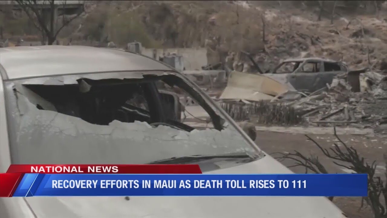 Recovery efforts in Maui as death toll rises - YouTube
