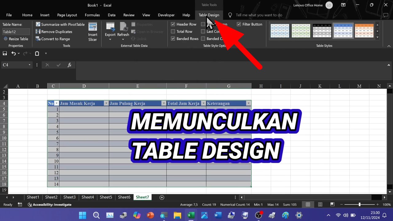 Tutorial Memunculkan Table Design di Excel Laptop Atau Komputer - YouTube