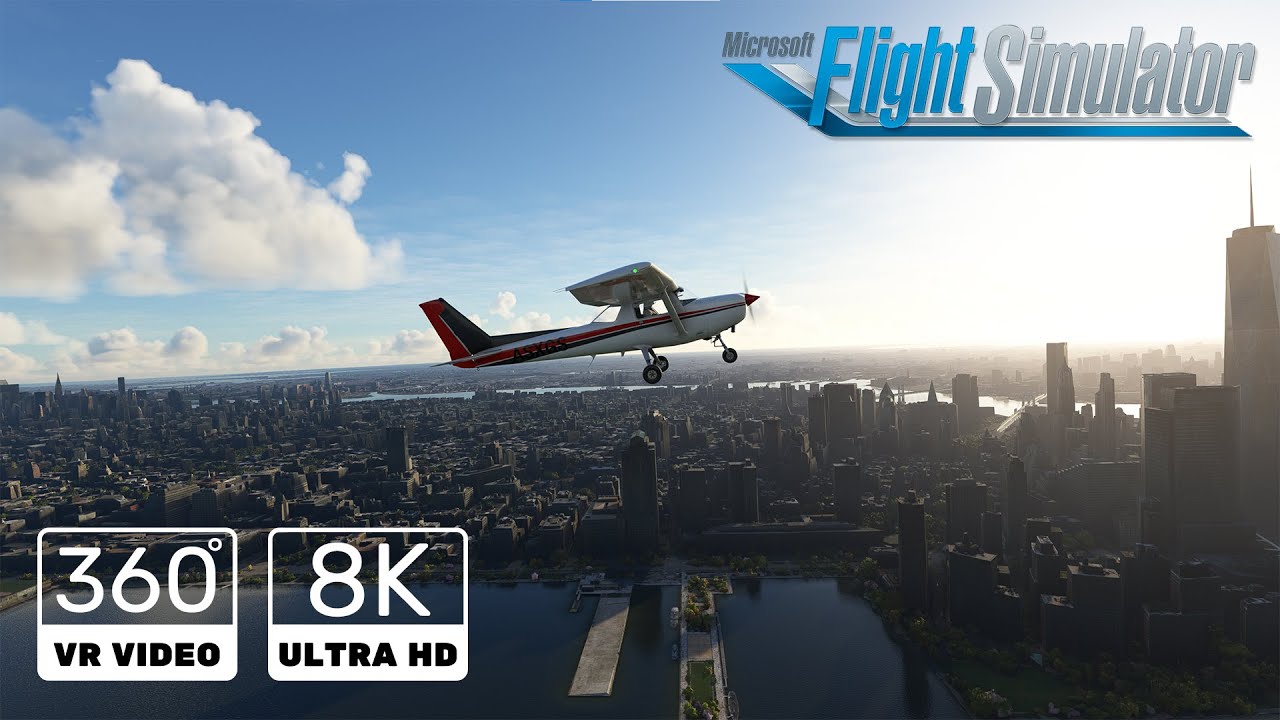 360° cockpit view. Cessna 152. New York. Microsofr Flight Simulator ...