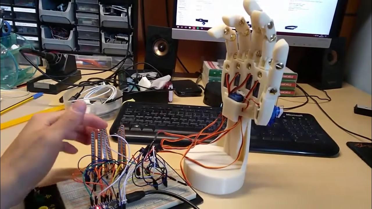 Robotic hand Arduino - Progetto mano robotica 3D - YouTube