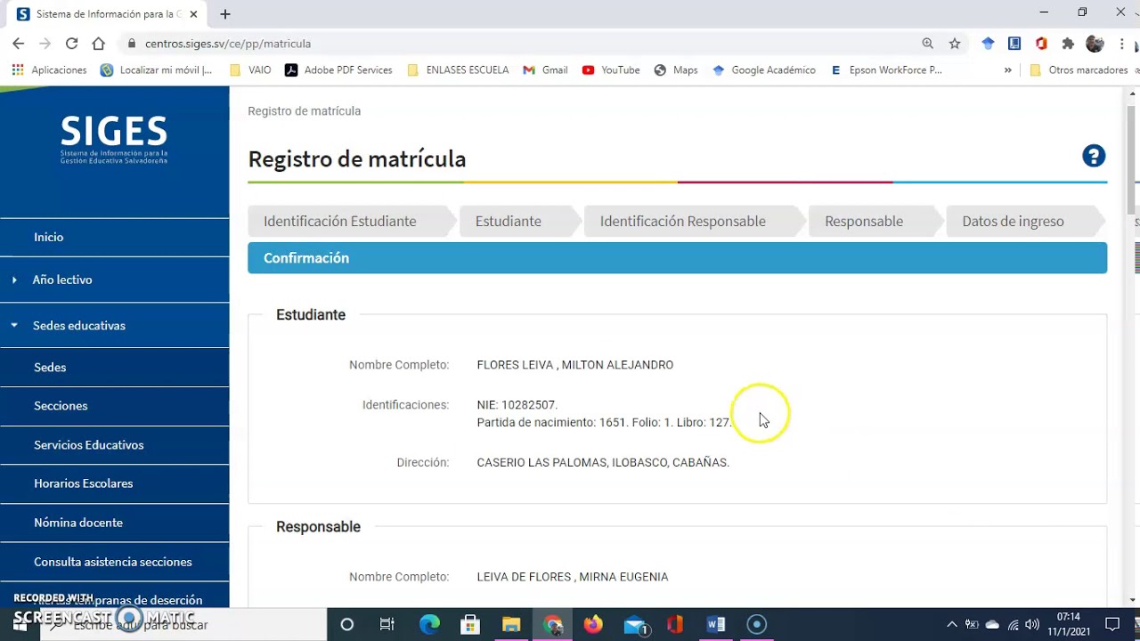 matricula estudiantes SIGES - YouTube