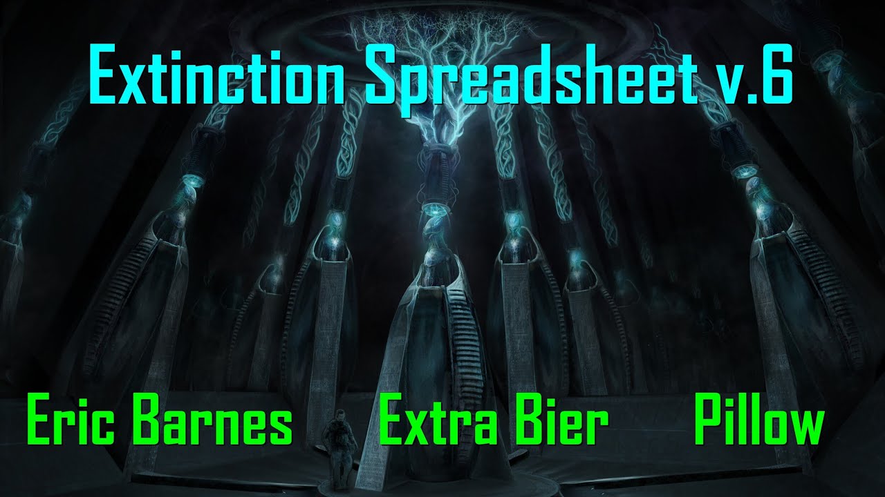 Extinction Spread Sheet V.6 - A Collection of All Extinction Knowledge ...
