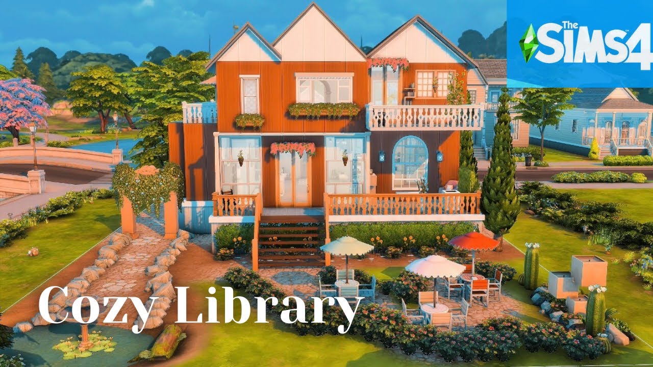 Cozy Library // Sims 4 Stop Motion Build (No CC) - YouTube