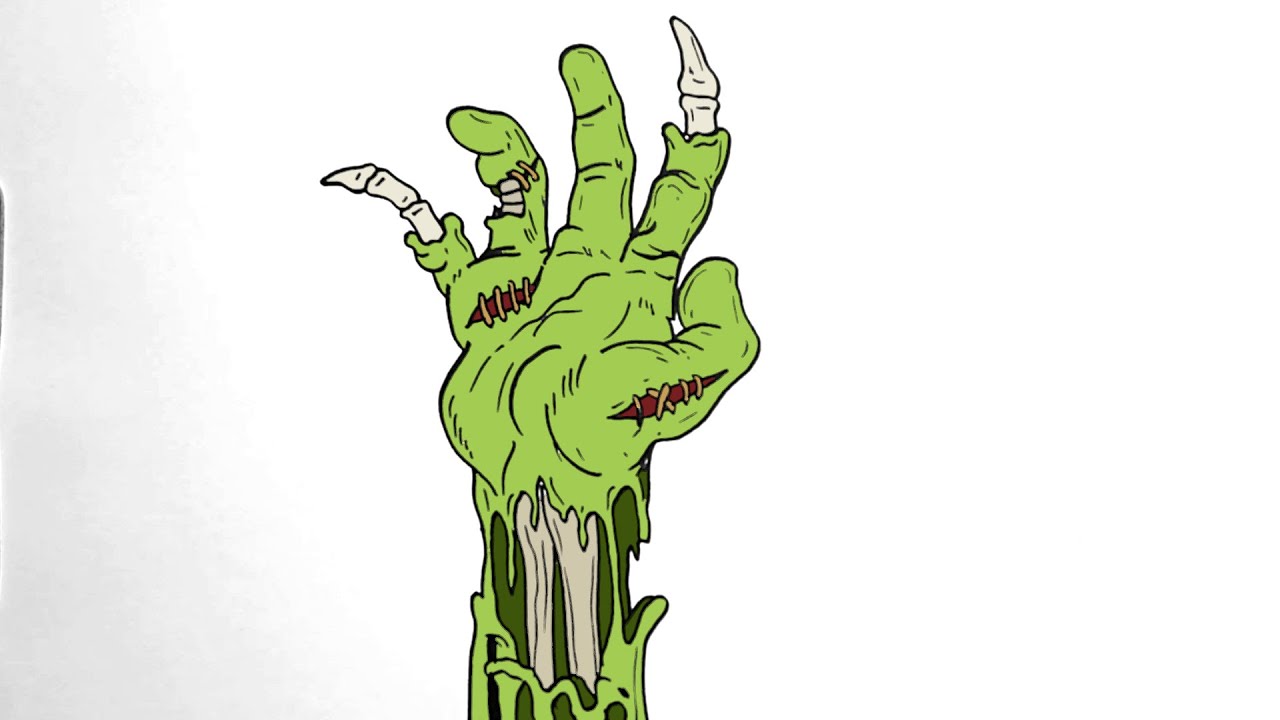 How to Draw ZOMBIE HAND - YouTube