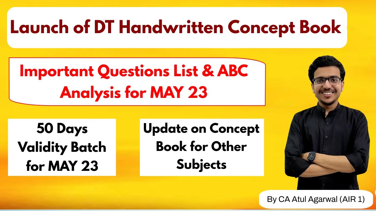 Launch of DT Concept Book | Important Questions List & ABC | 50 Days ...