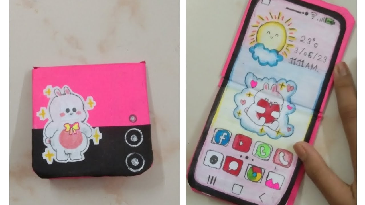 Diy foldable mobile notebook | Handmade mobile notebook with cardboard ...