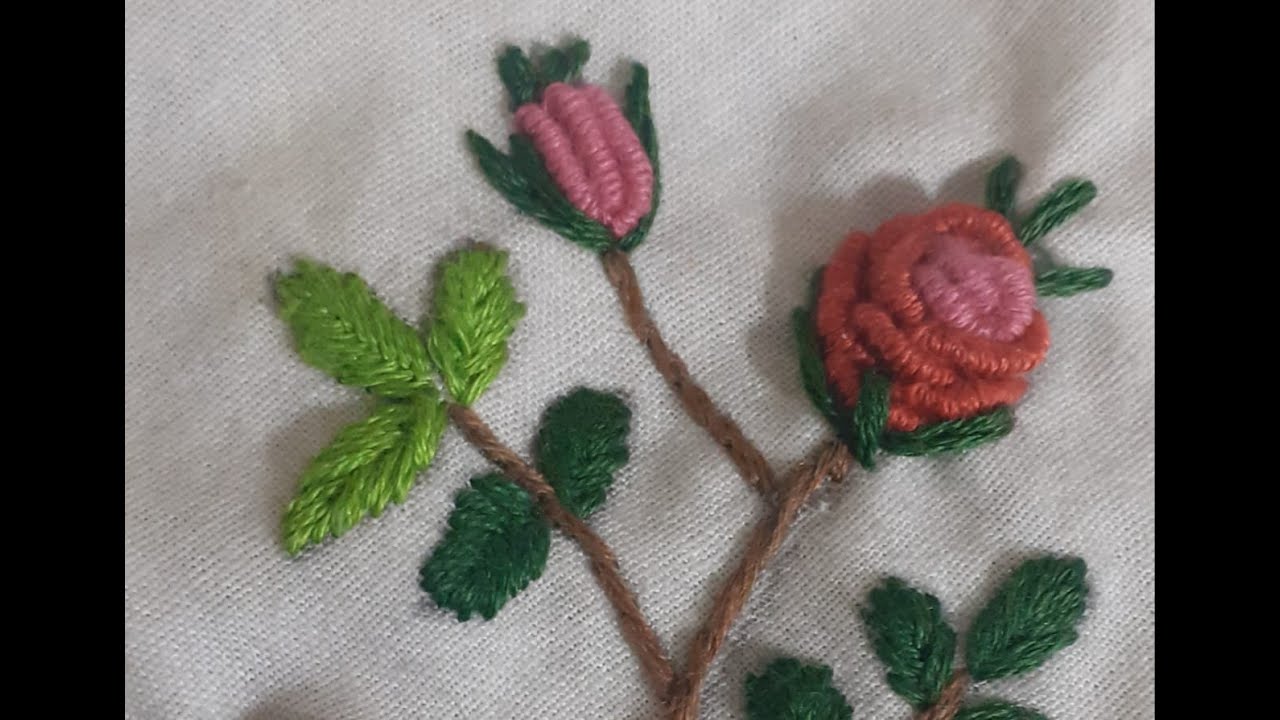Beautiful🌹 Embroidery/ Bullion Rose Stitch - YouTube