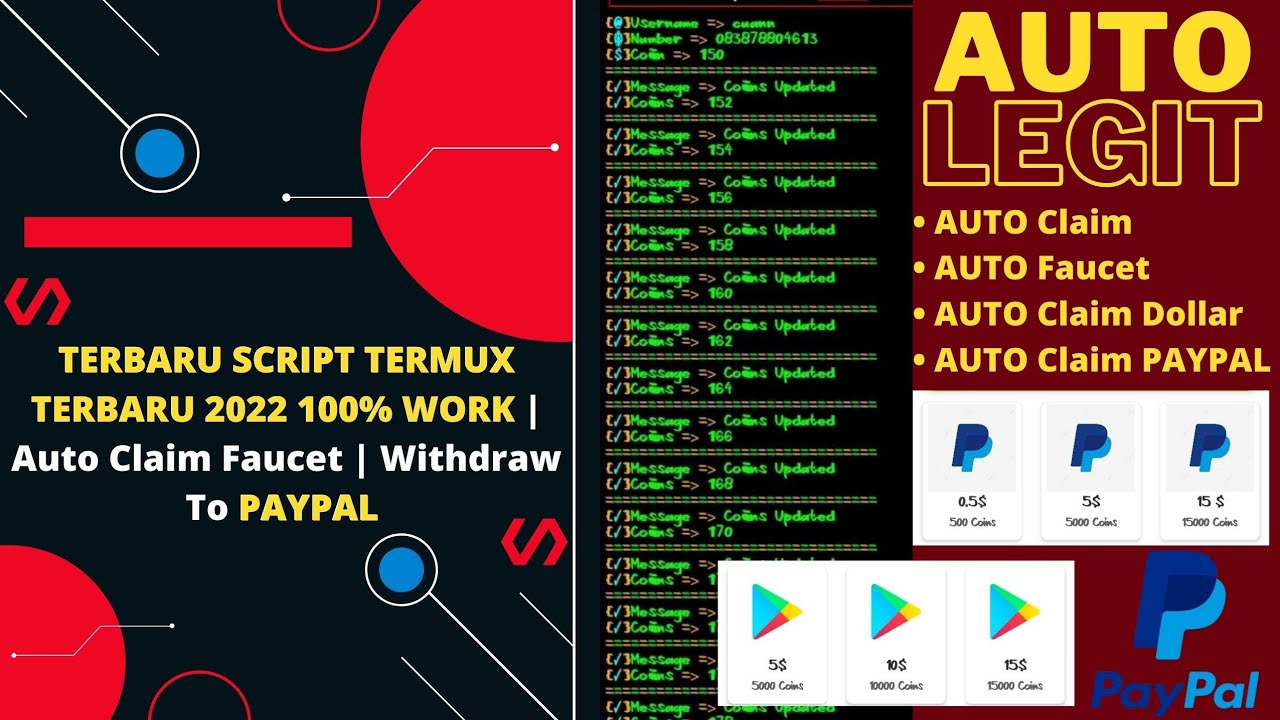 TERBARU SCRIPT TERMUX 2022 | 100% Work - Auto Claim Faucet Withdraw ...