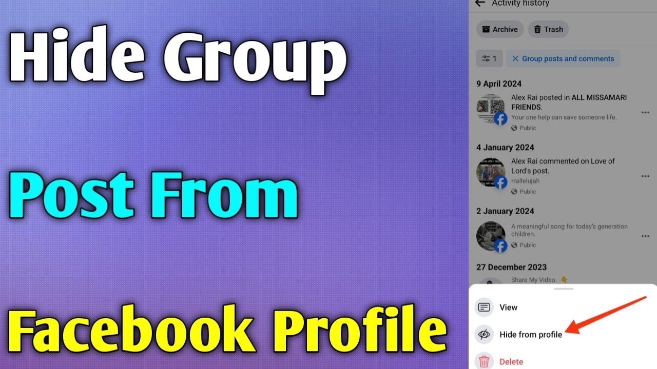 How to hide group post from Facebook profile 2024. - YouTube