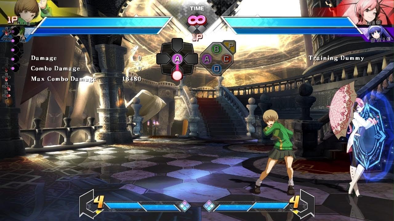 Chie corner true blockstring into sandwich situation - YouTube