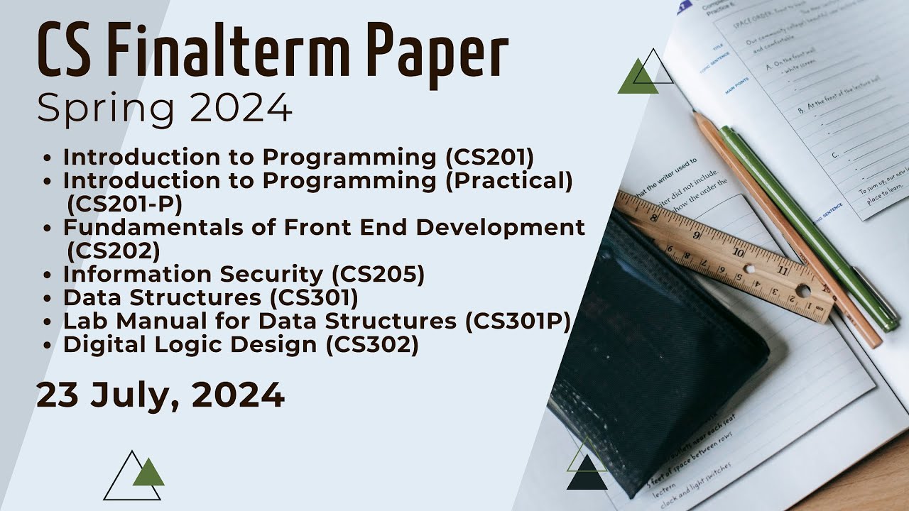 Virtual University of Pakistan Spring 2024 : Computer Science (CS ...