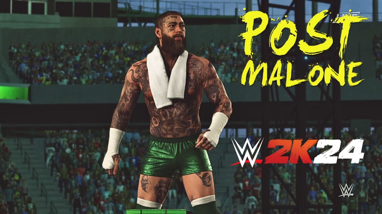 Post Malone Entrance (Post Malone & Friends Pack!) | WWE 2K24 | 4k ...