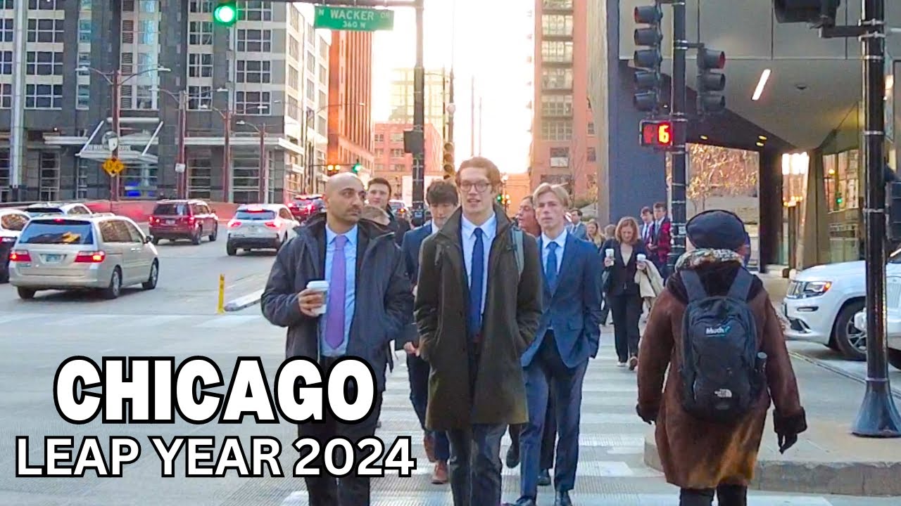 CHICAGO Walking Tour on Leap Year Day 2024 Downtown Chicago(February 29 ...