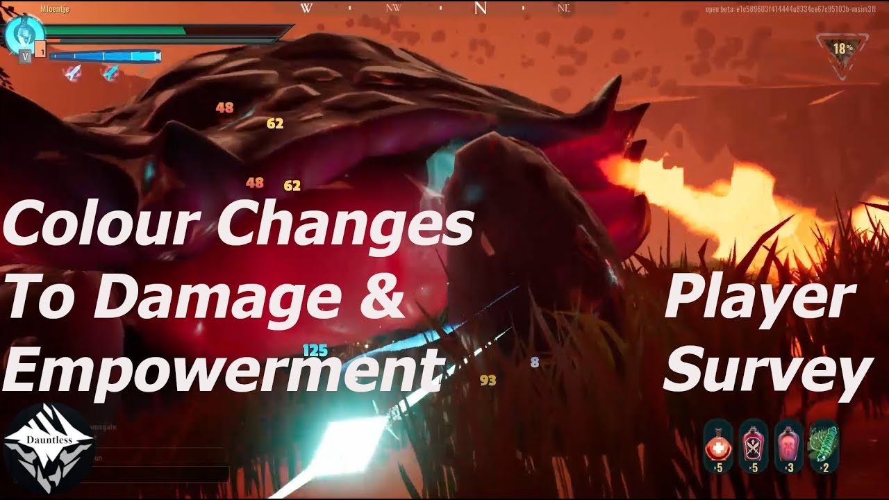 Dauntless : Colour Changes (damage/Empowerment) & Player Survey - YouTube
