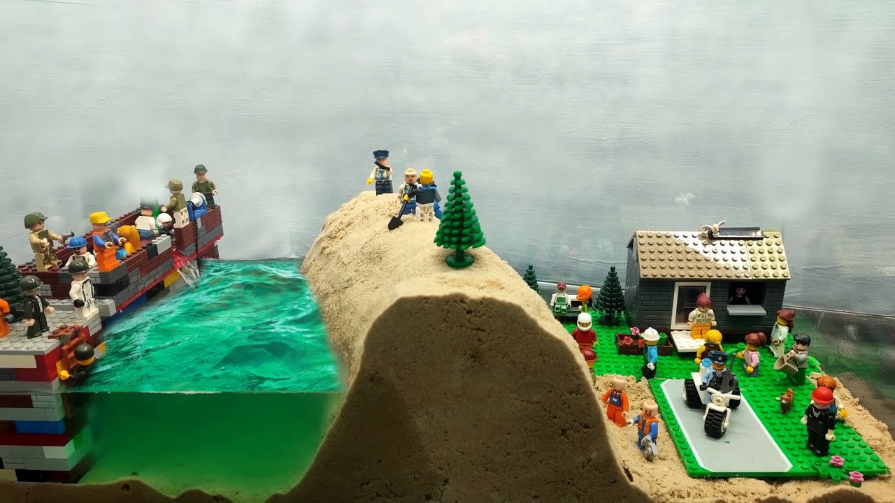 LEGO Town Destroyed by Dam Breach - YouTube