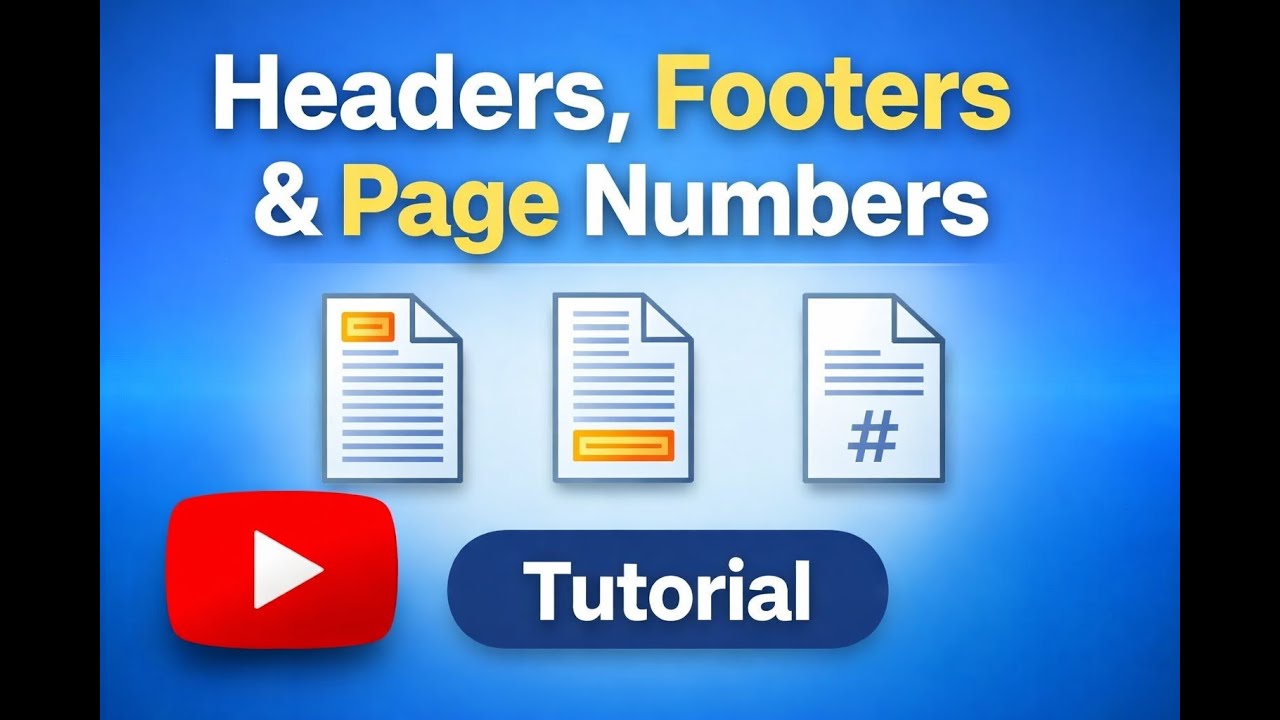 MS Word Header, Footer & Page Number Tutorial | Step-by-Step Guide ...