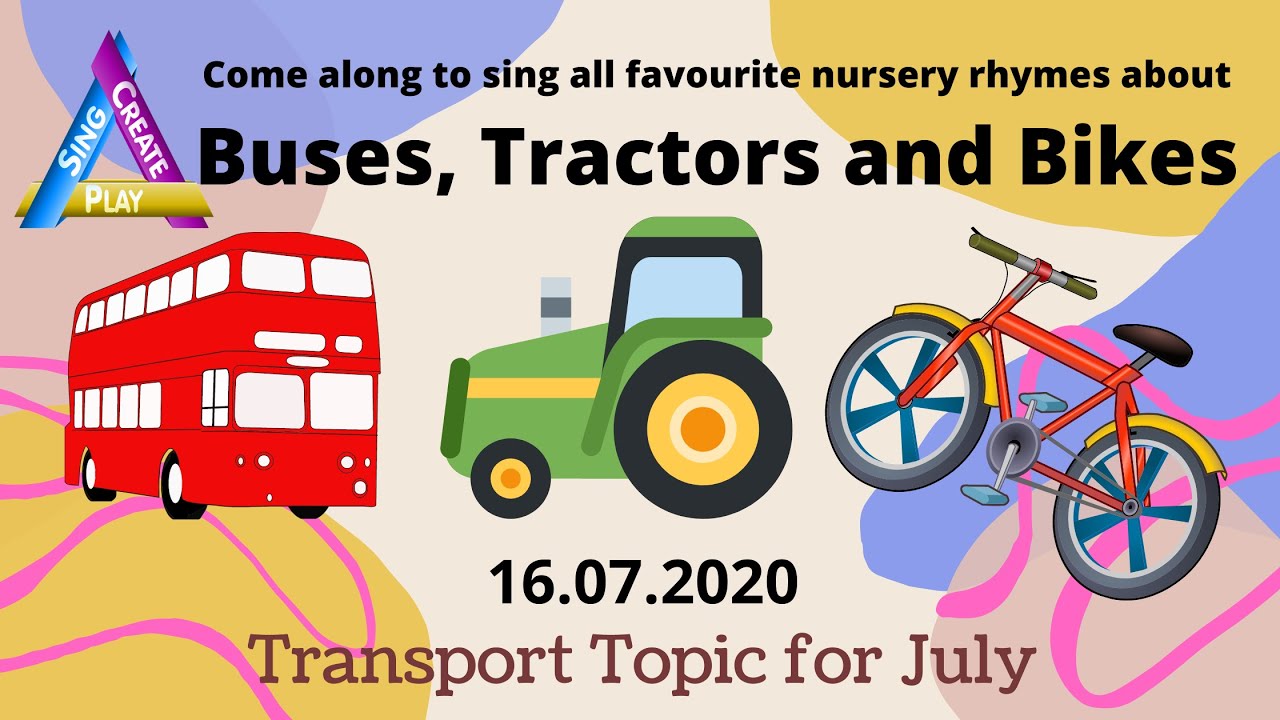 Kids Videos | Buses, Tractors and Bikes | Kids Songs | A Big Red Bus ...
